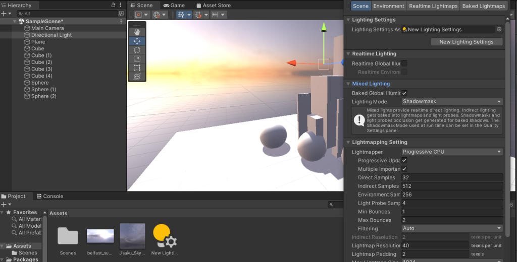 Unityのbake機能で綺麗なレンダリングを | Tomoarch 建築とプログラミングと